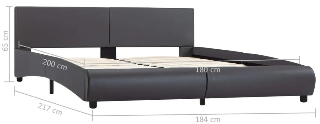 vidaXL Marketos Rám postele s LED světlem šedý umělá kůže 180 x 200 cm