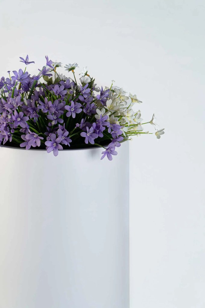 Vysoký květináč SOLERIO, sklolaminát, výška 120 cm, bílý mat, outlet