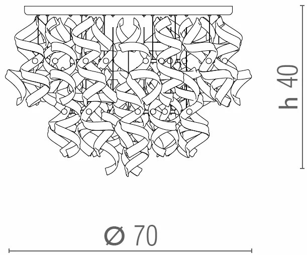 Metal Lux 206.370.01 Astro Crystal, stropní designové svítidlo v průměru 70cm, 4x60W, čiré sklo, chrom