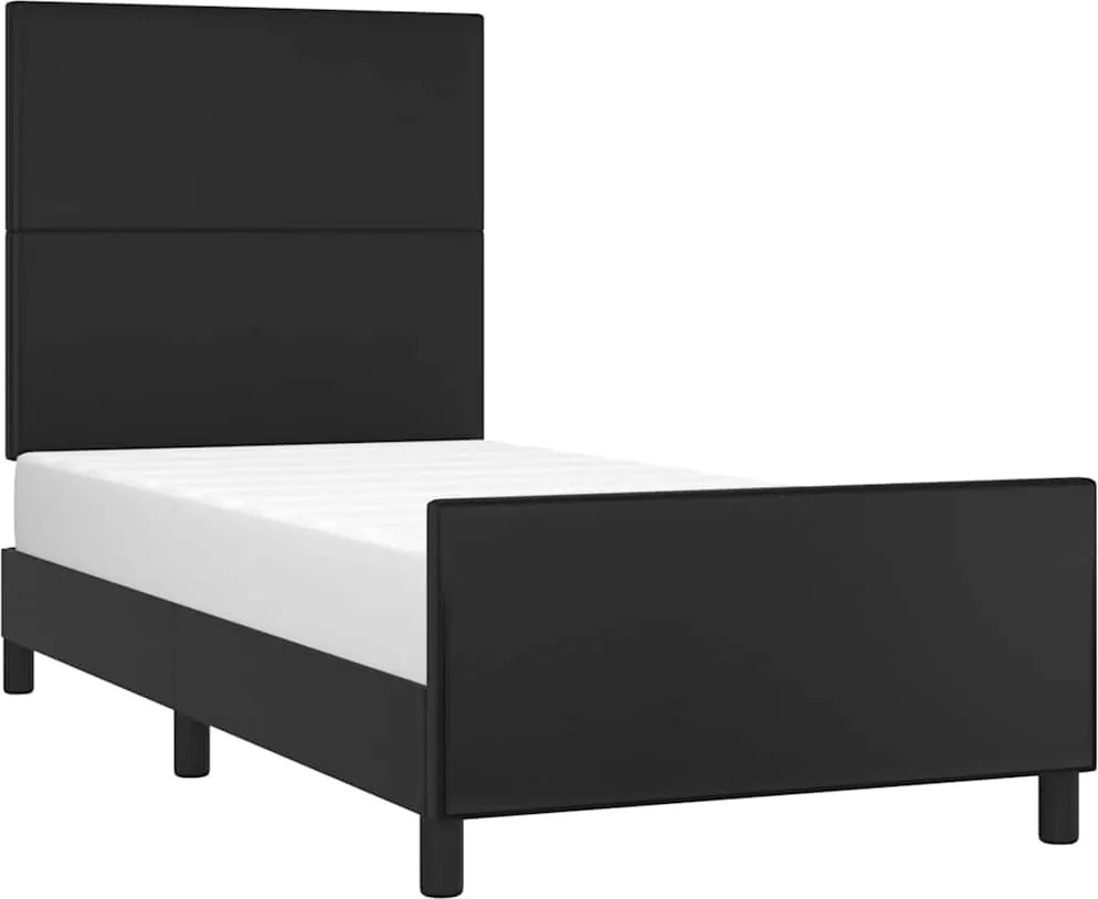 Rám postele s čelem černý 90x190 cm umělá kůže 3125421