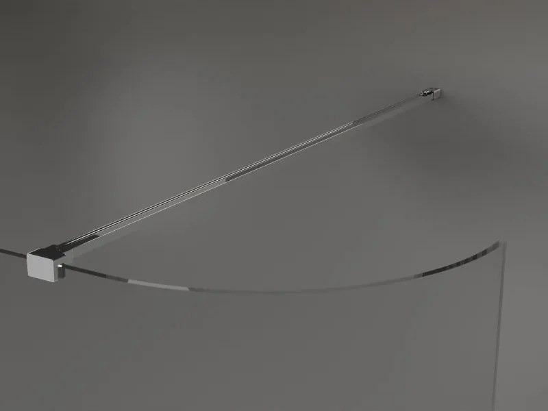 Mexen Kioto-R zaoblená sprchová stěna Walk-in 120 x 200 cm, čiré sklo 8 mm, chrom - 800-120-101-01-06