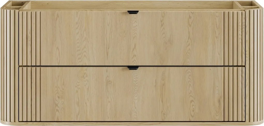 Koupelnová sestava Ovalia Pure se zápustným umyvadlem a skříňkami 120 cm dub cremona