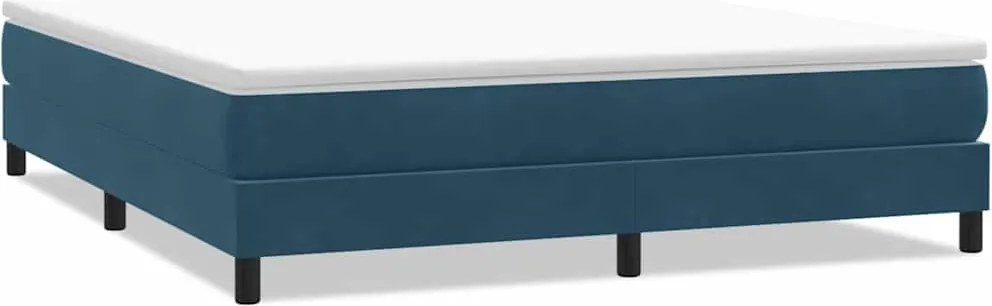 Postel Box Spring bez matrace tmavě modrá 180x210 cm samet 3315841