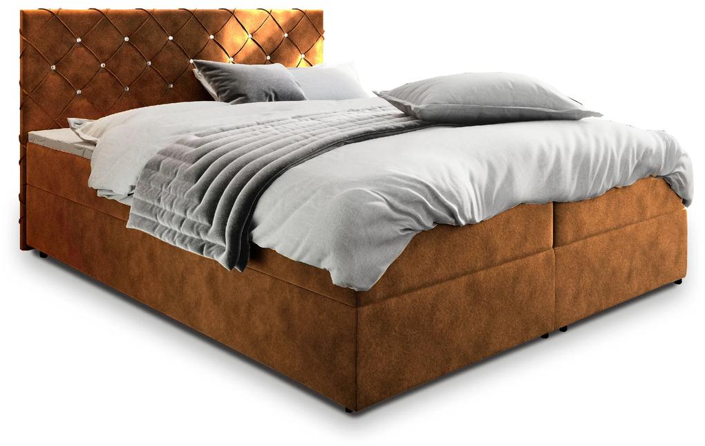 MSL Kontinentální čalouněná postel RIVOL (140 x 200 cm) Barva látky: MAGIC VELVET 2217