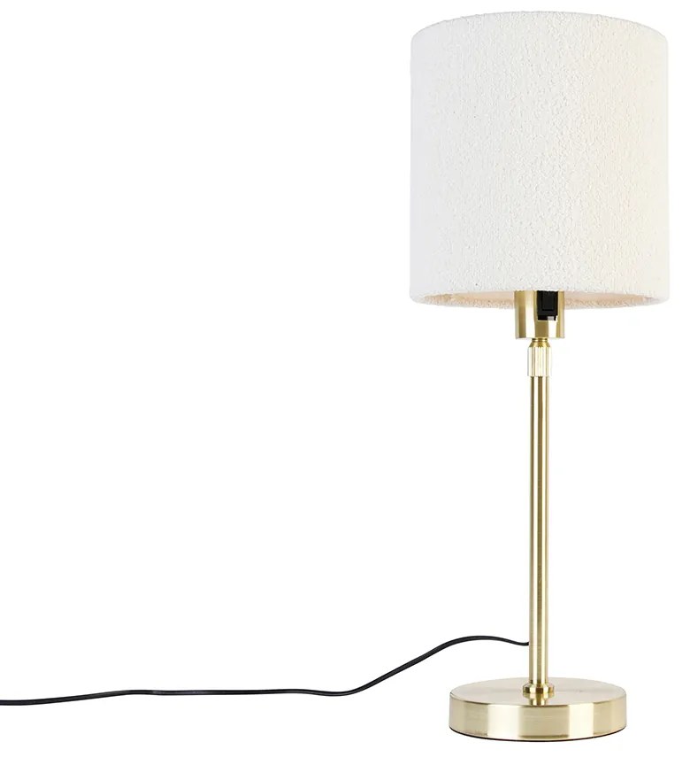 Stolní lampa zlatá nastavitelná s boucle stínidlo bílá 20 cm - Parte