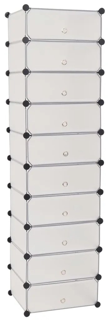 Organizér na boty s 10 přihrádkami, bílý 244919