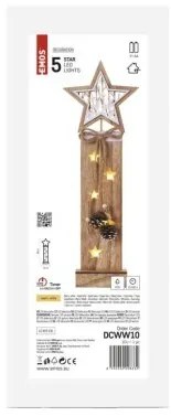 Dřevěná LED dekorace Svazie s časovačem 48 cm teplá bílá