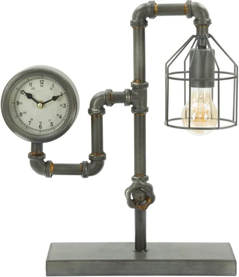 Stolní lampa s hodinami Mauro Ferretti Industry Clock, 38,5 x 43,2 cm