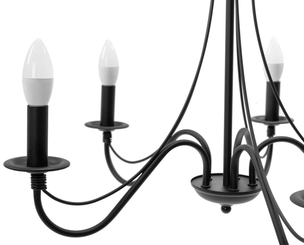 Toolight - Závěsné svítidlo 5xE14 60W APP210-3CPR, černá, OSW-08146