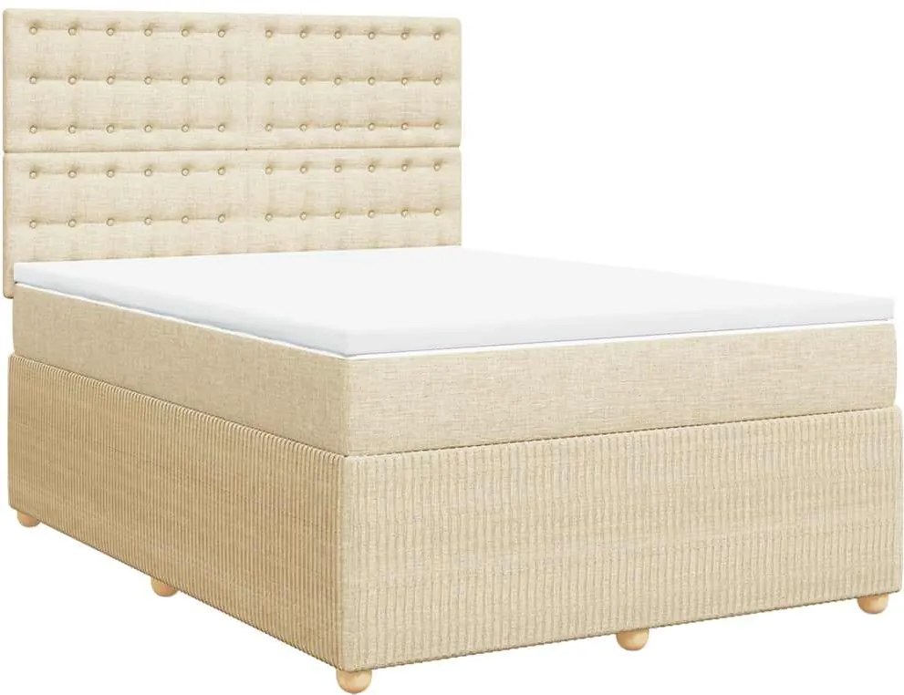 Box spring postel s matrací krémová 160x200 cm textil 3294426