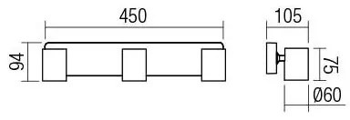 Redo 04-474 - Bodové svítidlo CAMEO 3xGU10/35W/230V