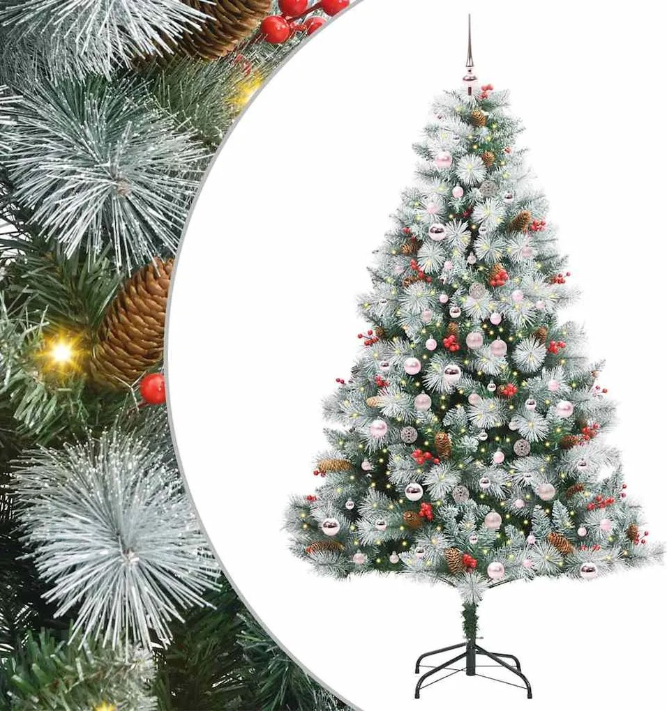 Umělý vánoční stromeček Zelená a bílá 210 cm PVC, kov a plast 3395190