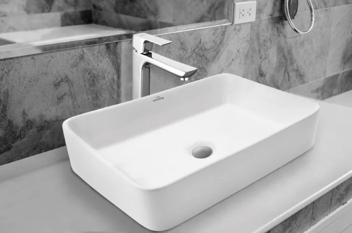 Invena Dokos, vysoká umyvadlová baterie, chrom, INV-BU-19-W01-V