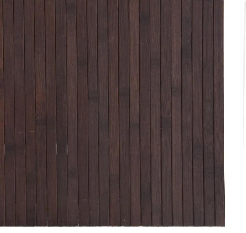 Koberec obdélníkový tmavě hnědý 80 x 100 cm bambus