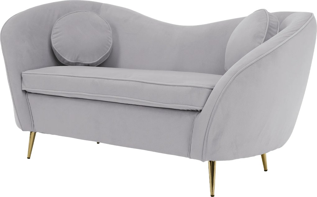 Designový 2-sed, šedá Velvet látka/gold chrom zlatá, EZIO TYP 2