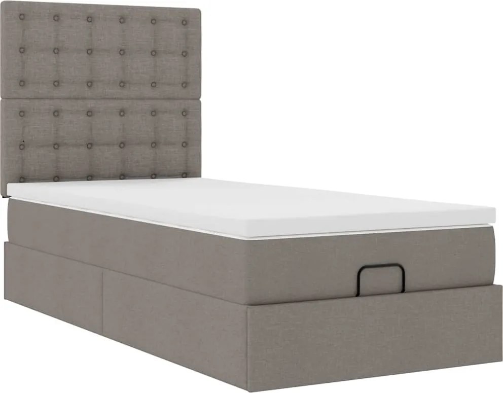 Osmanský rám postele s matrací taupe 80x200cm textil 3314131