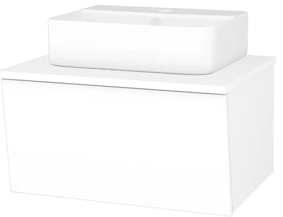 Dřevojas Koupelnová skříň INVENCE SZZ 65 (umyvadlo Joy 3) Varianta: L01 Bílá vysoký lesk / D05 Oregon
