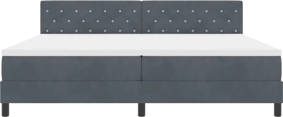 Postel s boxspringem s matrací Tmavě šedá 200 x 200 cm samet 3339129