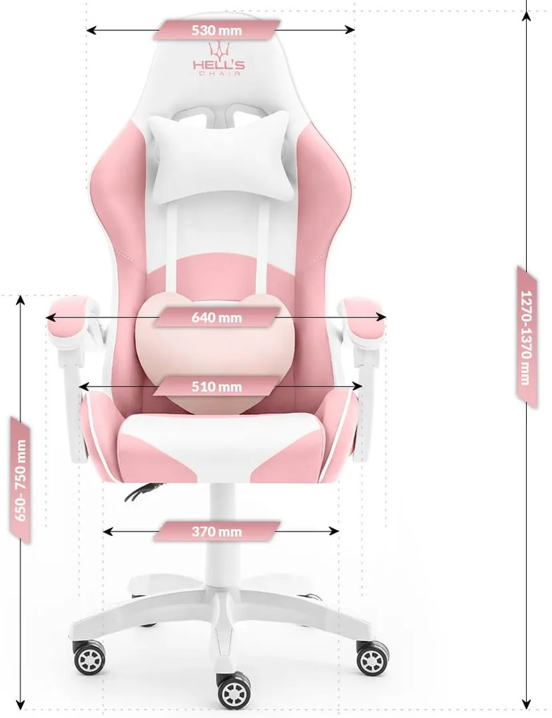 Herní židle Rainbow růžovo-bílá