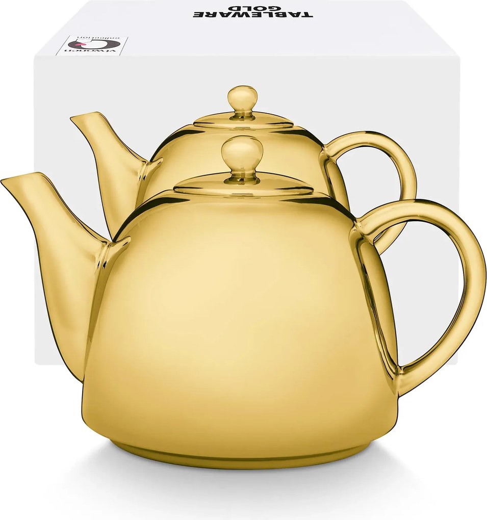 vtwonen Gold čajová konvice 1800 ml - zlatá (Luxusní čajová konvice ve zlaté barvě)
