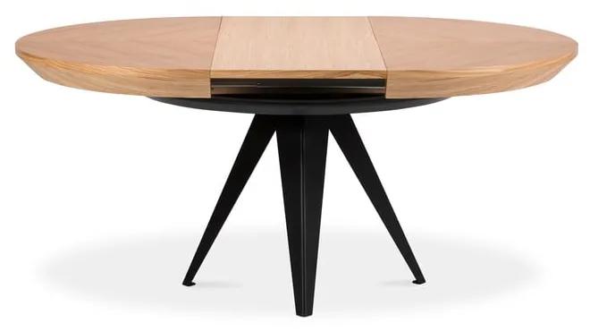 Rozkládací stůl s černými kovovými nohami Windsor &amp; Co Sofas Magnus, ø 120 cm