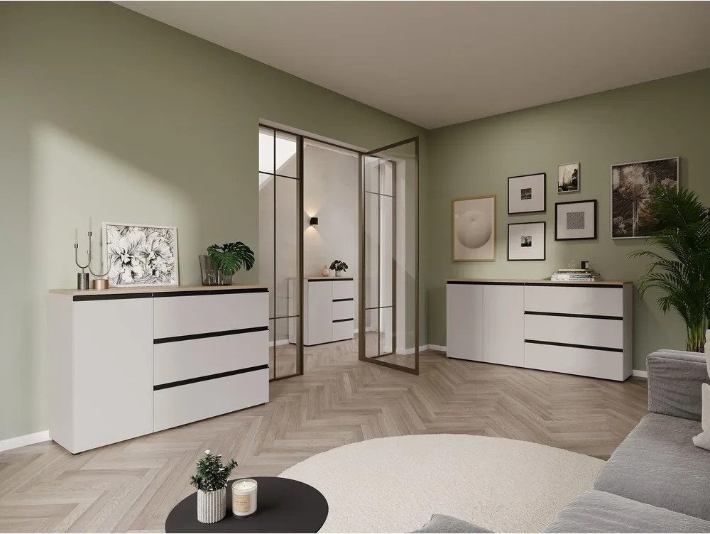 Šedobéžová/ve světle přírodní barvě komoda 180x91x41 cm Cormano – Germania