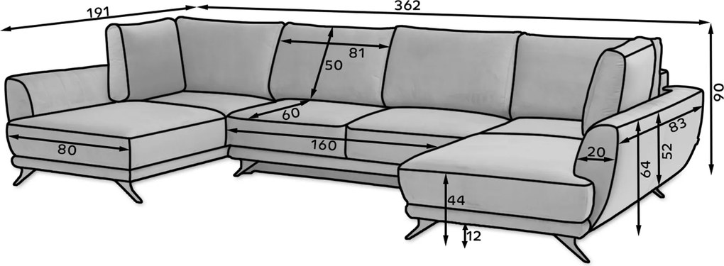 Eltap Sedací souprava Larco Materiál a barva potahu: Gojo 101 - růžová, Orientace: univerzální