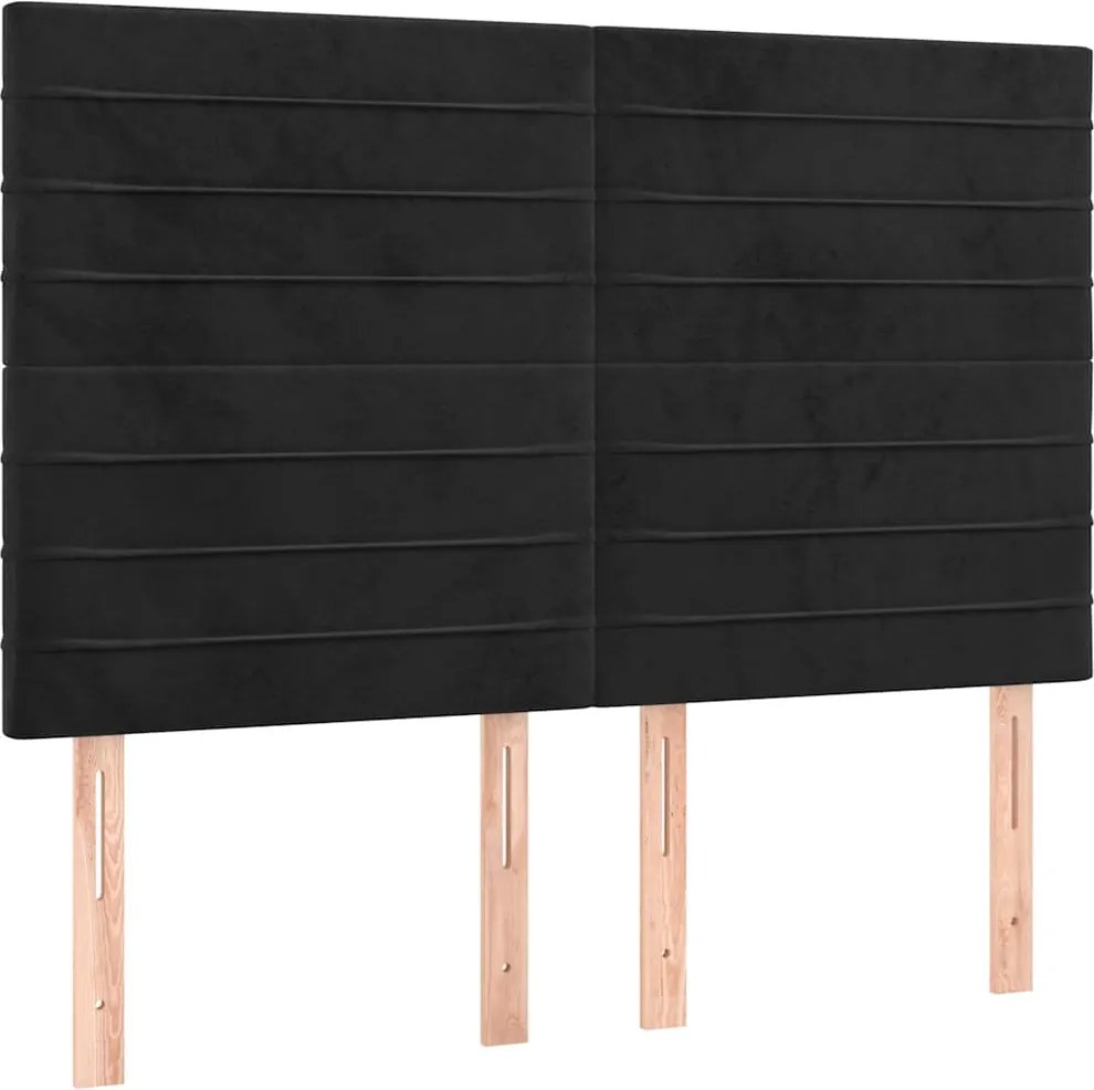 Box spring postel s matrací černá 140 x 190 cm samet 3129269