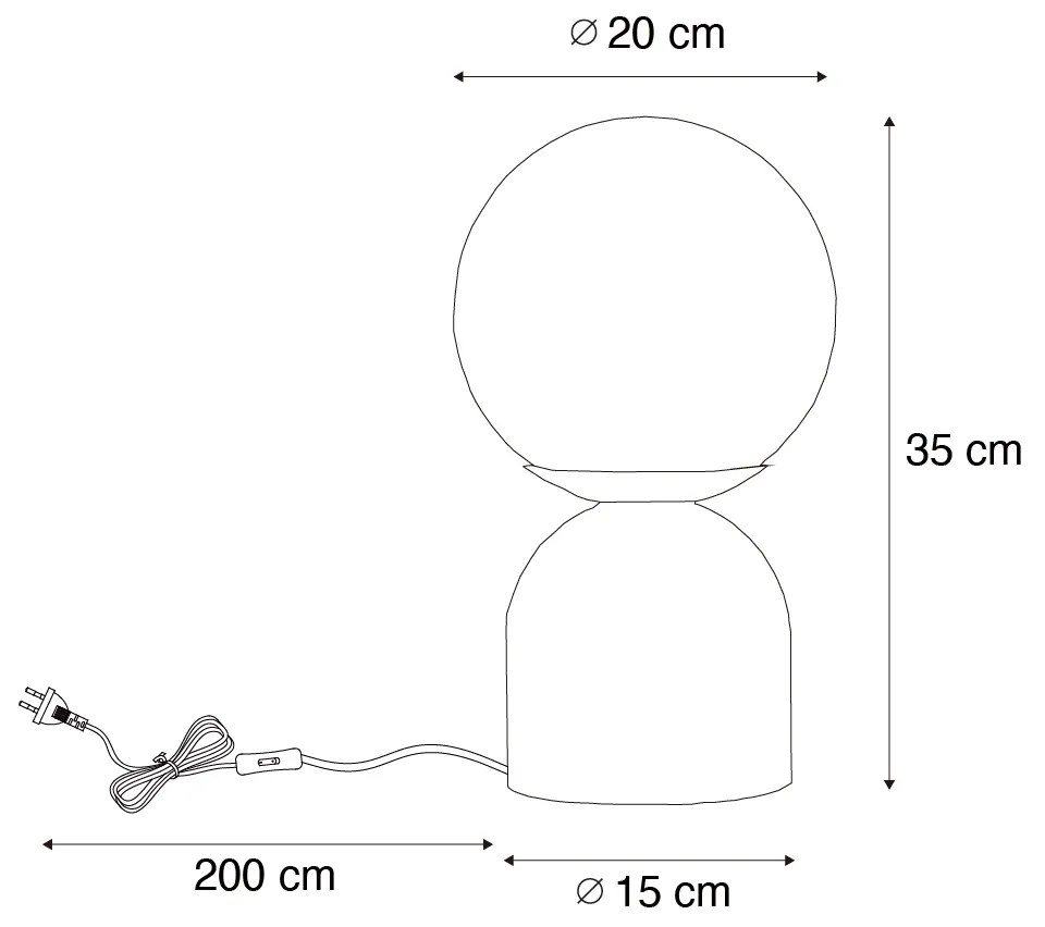 Stolní lampa v hotelovém stylu zlatá s opálovým sklem - Pallon Trend