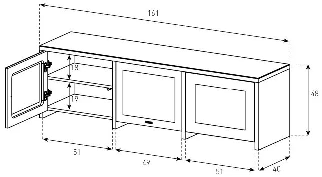 Tv stolek Sonorous LB 1621 (černá)