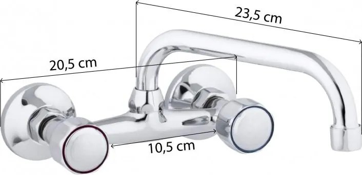 Erga Grano, nástěnná umyvadlová baterie s otočným ramenem, 150mm, chromová, ERG-YKA-BZ.GRANO-CHR