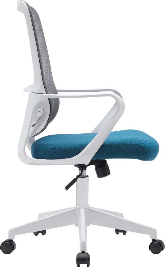 Juniorská židle MAGIC - plast, látka, síťovina, petrolejová / šedá / bílá