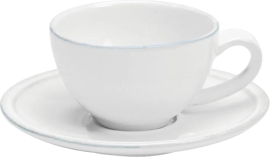 Bílý kameninový šálek na kávu s podšálkem Costa Nova Friso, objem 90 ml