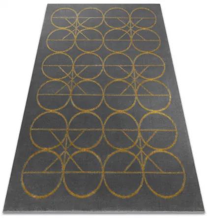 Dywany Luszczow Kusový koberec EMERALD EXCLUSIVE 1010 kruhy šedá / zlato Rozměr koberce: 140 x 190 cm