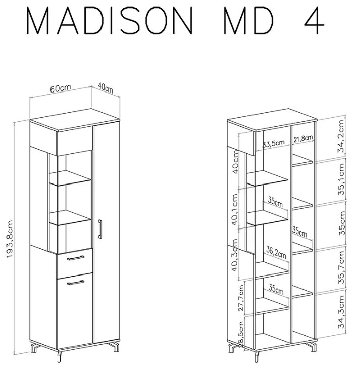 Meblar Obývací sestava Madison E Barva: -dub piškotový / bílá lux