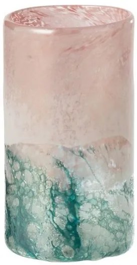 Tyrkysovo - růžová skleněná váza Blush S - Ø13*24 cm
