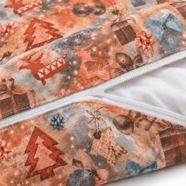 Povlečení vánoční flanelové Christmas hnědé 200x140cm+90x70cm TiaHome
