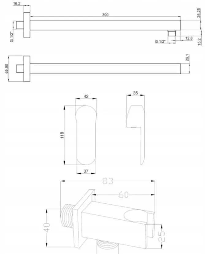Invena Trend, podomítková sprchová sada s ruční a hlavovou dešťovou sprchou 25x25cm, INV-BS-02-0K4-V