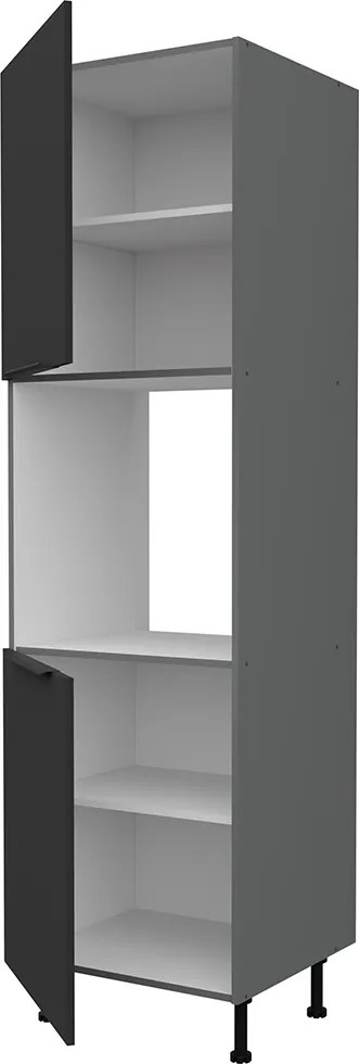 ARIA ab | vysoká skříňka 60 DP-215 2F na vestavnou troubu | 60 cm | ANTI FINGERPRINT povrch | antracit/černá