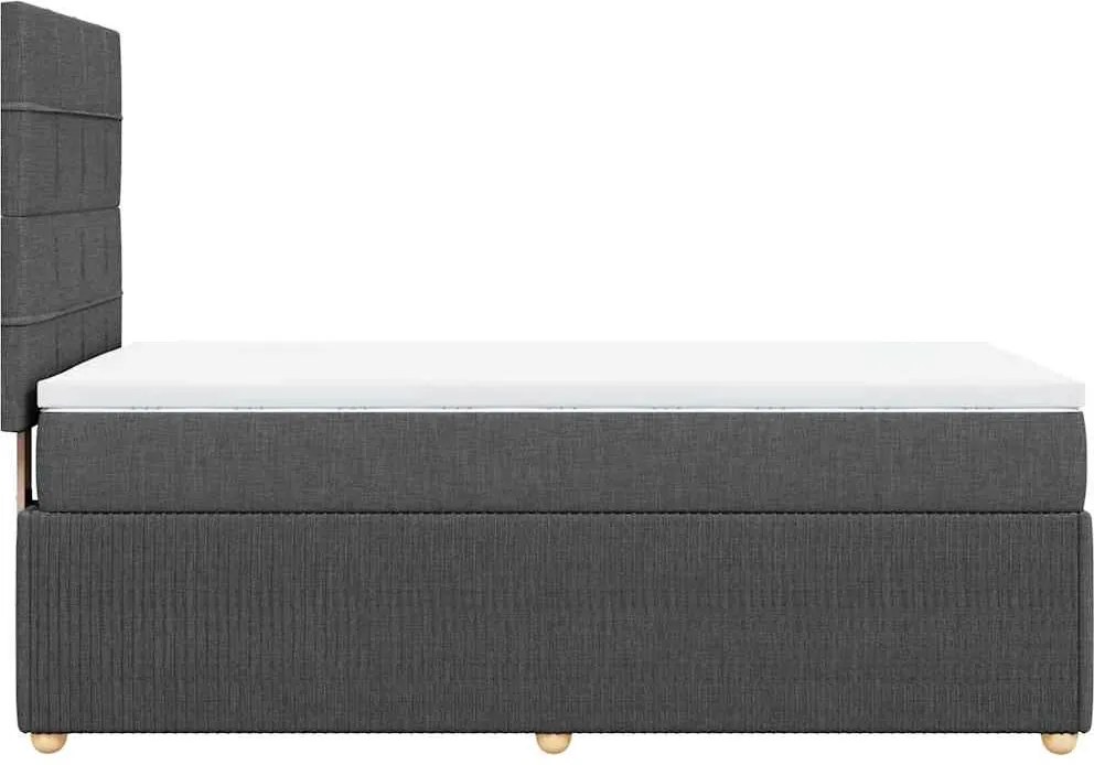 Box spring postel s matrací tmavě šedá 90x200 cm textil 3291940