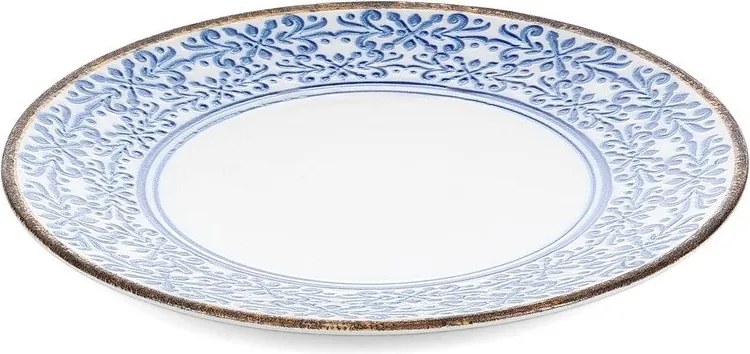 Bílý/modrý dezertní porcelánový talíř ø 21 cm Azul – BonBistro