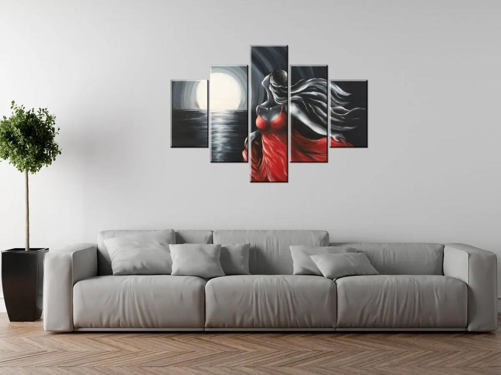 Gario Ručně malovaný obraz Útěk do minulosti - 5 dílný Rozměry: 150 x 70 cm