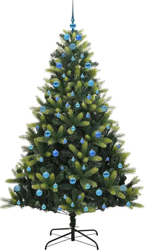 Umělý skládací vánoční stromeček 300 LED Zelená 210 cm PVC a PE 3396007