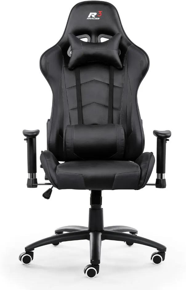 Herní židle k PC Sracer R3 s područkami nosnost 130 kg černá | BIANO