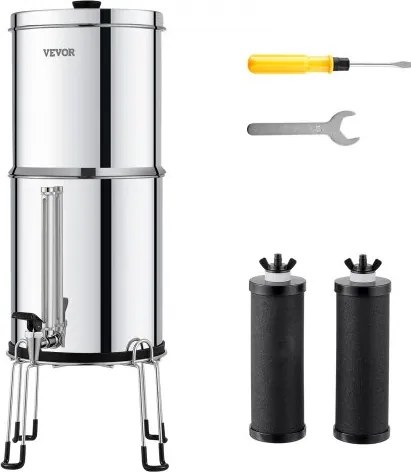 Gravitační vodní filtr z nerezu 8,5 l se 2 filtry – k8626 A