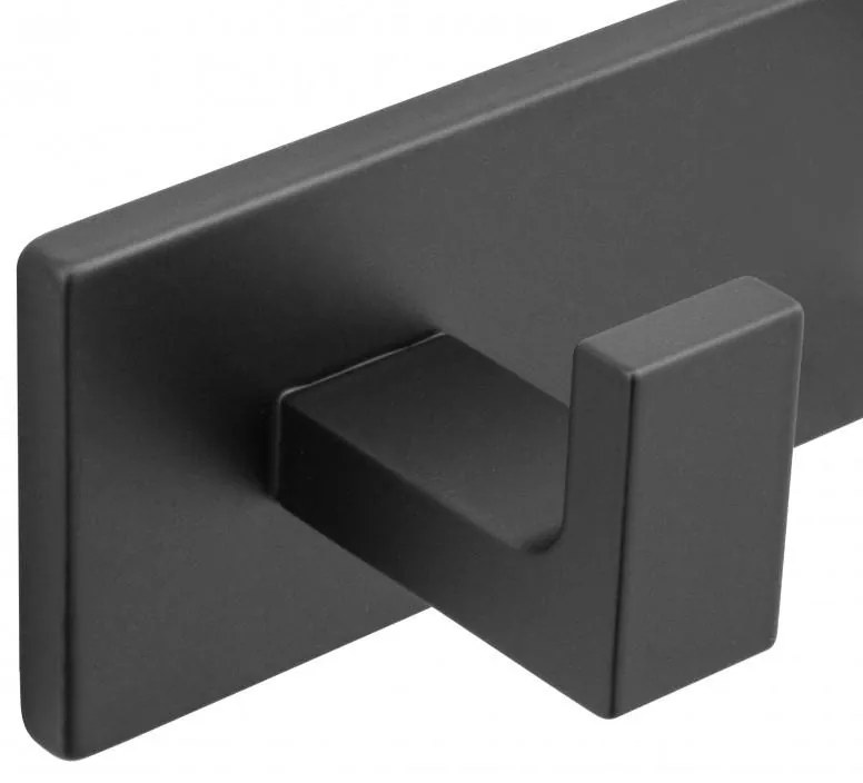 Erga Tenilo, nástěnný věšák na kabáty / 5-háček na ručníky, černá matná, ERG-YKA-CH.TENILO