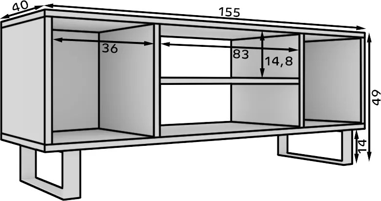 ADRK Furniture Skříňka RTV Lorello 155 cm RTV-LOR-OC-155