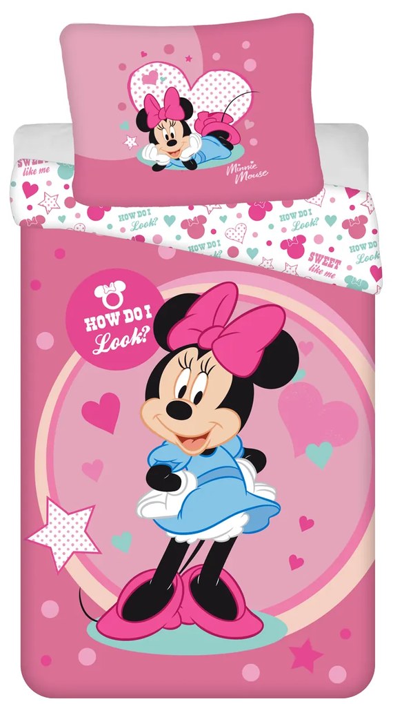 Jerry Fabrics Povlečení z mikrovlákna 140x200 + 70x90 cm - Minnie "Sweet like me"