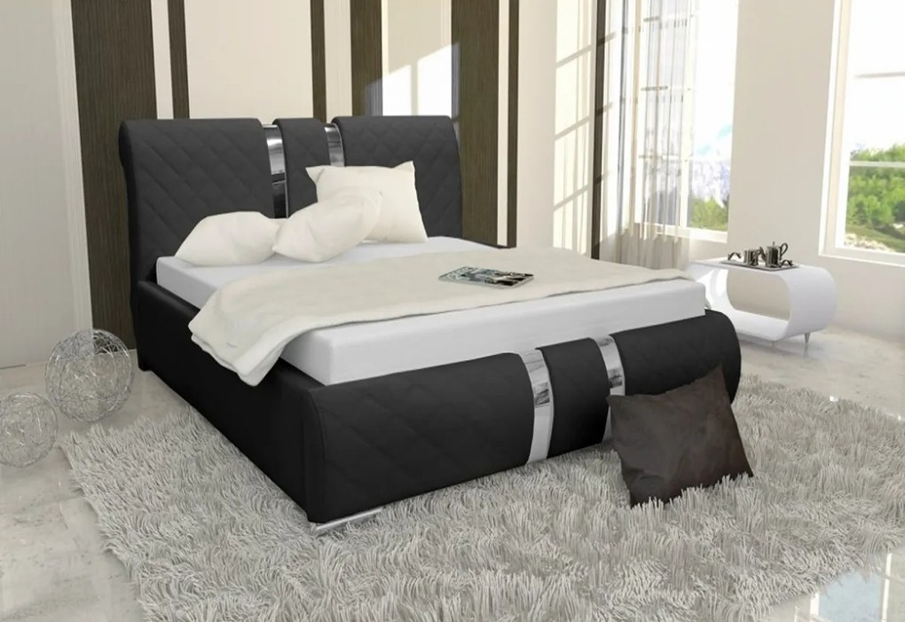 Čalouněná postel DINA + matrace DE LUX, 200x200, madryt 1100