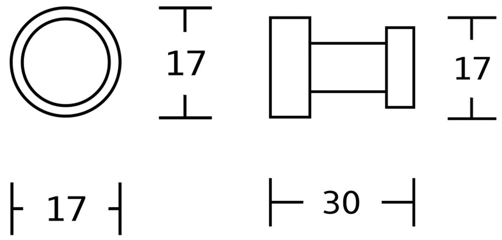 Aqualine SAMBA háček, balení 5 ks, chrom SB122